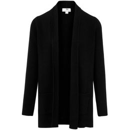 Peter Hahn - Cardigan aus 100% Schurwolle, schwarz, Gr. 50 / XL - Schurwolle