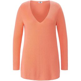 Emilia Lay - V-Pullover, rot, Gr. 44 / L - Baumwolle