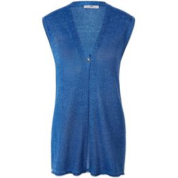 Peter Hahn - Strickweste mit V-Ausschnitt, blau, Gr. 46 / L - Leinen