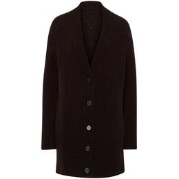 Fadenmeister Berlin - Long-Strickjacke aus Schurwolle und Kaschmir, braun, Gr. 42 / M - Schurwolle