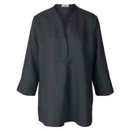 Peter Hahn - Bluse mit 3/4-Arm, schwarz, Gr. 42 / M - Leinen
