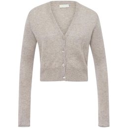 include - Strickjacke mit V-Ausschnitt, beige, Gr. 40 / M - Kaschmir