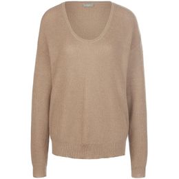 include - Rundhals-Pullover aus Seide und Kaschmir, beige, Gr. 36 / S - Seide