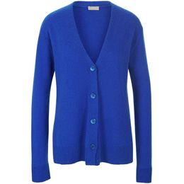 Peter Hahn - Strickjacke mit 1/1-Arm, blau, Gr. 36 / S - Kaschmir