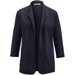 Peter Hahn - Jersey-Blazer mit 3/4-Arm, blau, Gr. 44 / L - Baumwolle