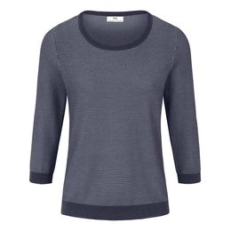 Peter Hahn - Rundhals-Pullover aus 100% SUPIMA -Baumwolle, blau, Gr. 44 / L - Baumwolle