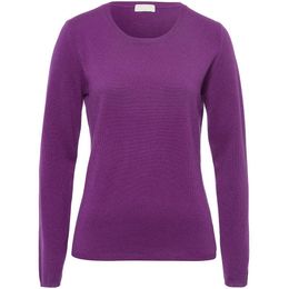 Peter Hahn - Rundhals-Pullover mit Kaschmir, lila, Gr. 48 / XL - Schurwolle