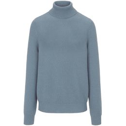 Peter Hahn - Rollkragen-Pullover, blau, Gr. 44 / L - Baumwolle