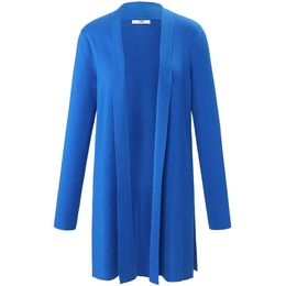 Peter Hahn - Long-Strickjacke, blau, Gr. 48 / XL - Schurwolle