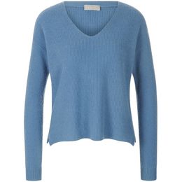Peter Hahn - V-Pullover aus 100% Premium-Kaschmir, blau, Gr. 46 / L - Kaschmir