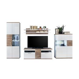 Primo Wohnkombination Zypern weiß Maße (cm): B: 310 H: 199 T: 50.0 » Möbel Kraft