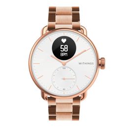 Withings ScanWatch kaufen - Hybrid Smartwatch mit EKG 38 mm / Rosegold / Wei&szlig; / + Gliederarmband Rosegold