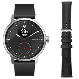 Withings ScanWatch kaufen - Hybrid Smartwatch mit EKG 42 mm / Schwarz / + Lederarmband Schwarz