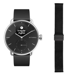 Withings ScanWatch kaufen - Hybrid Smartwatch mit EKG 38 mm / Schwarz / + Gratis Milanaise Armband Schwarz