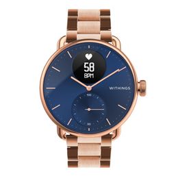 Withings ScanWatch kaufen - Hybrid Smartwatch mit EKG 38 mm / Rosegold / Blau / + Gliederarmband Rosegold