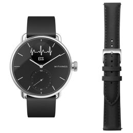 Withings ScanWatch kaufen - Hybrid Smartwatch mit EKG 38 mm / Schwarz / + Lederarmband Schwarz