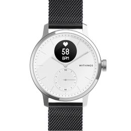 Withings ScanWatch kaufen - Hybrid Smartwatch mit EKG 42 mm / Wei&szlig; / + Gratis Milanaise Armband Schwarz