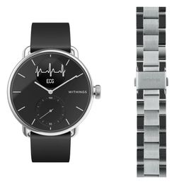 Withings ScanWatch kaufen - Hybrid Smartwatch mit EKG 38 mm / Schwarz / + Gliederarmband Silber