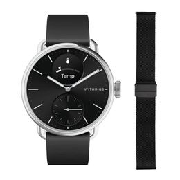 Withings ScanWatch 2 - Neu mit Körpertemperatur & EKG Messung 38 mm Schwarz / + Gratis Milanaisearmband Schwarz / Ohne Withings Zusatzarmband