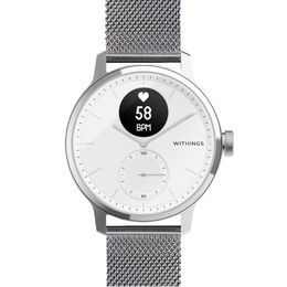 Withings ScanWatch kaufen - Hybrid Smartwatch mit EKG 42 mm / Wei&szlig; / + Gratis Milanaise Armband Silber