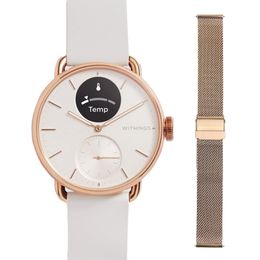 Withings ScanWatch 2 - Neu mit K&ouml;rpertemperatur & EKG Messung 38 mm Rosegold / + Gratis Milanaisearmband Rosegold / Ohne Withings Zusatzarmband
