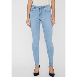 V&eacute;ro Moda Skinny-fit-Jeans VERO MODA "VMTANYA MR S PIPING JEANS VI352 GA NOOS", Damen, Gr. S (36), L&auml;nge 30, blau (light blau denim), Denim/Jeans, Obermaterial: 69% Baumwolle, 25% Polyester, 3% Elasthan, 3% Viskose, skinny fit, Jeans