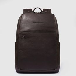 Piquadro Black Square Leder-Laptop-Rucksack 14"