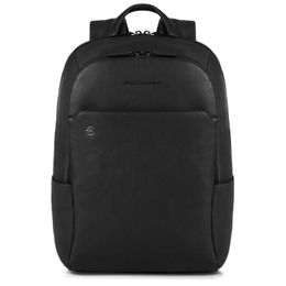 Piquadro Black Square Laptop-Rucksack 14" aus Leder