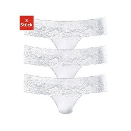 VIVANCE BY LASCANA String wei&szlig; Gr. 36/38 f&uuml;r Damen. Mit Spitze. Bequem. Nachhaltig.