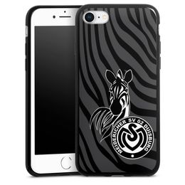 DeinDesign iPhone SE (2020) Handy Slim Case extra d&uuml;nn Silikon Handyh&uuml;lle schwarz H&uuml;lle Msv Duisburg Zebra Muster Silikon Slim Case