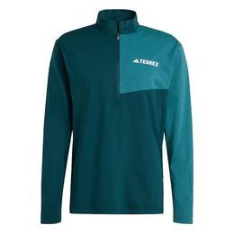 adidas terrex Funktionsshirt 'Multi Climacool 1/2 Zip Long Sleeve' Herren Gr&ouml;&szlig;e XL jade / dunkelgr&uuml;n / offwhite