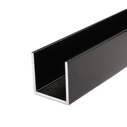 U-Profil aus Aluminium 25x25x25x2 mm Schwarz 25cm lang