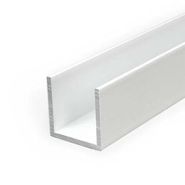 U-Profil aus Aluminium 25x25x25x2 mm Wei&szlig; 50cm lang