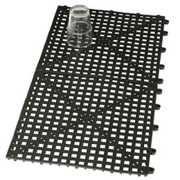 ich-zapfe Gummi-Abtropfmatte schwere Ausf&uuml;hrung - 31,5 x 31,5cm steckbar, schwarz - 2er Pack