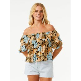 Rip Curl Bluse in Hellblau/ Hellbraun - 68% | Gr&ouml;&szlig;e S | Damen-blusen