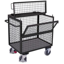VARIOfit Drahtgitter Kastenwagen mit Deckel Typ M + EasySTOP - Anthrazitgrau
