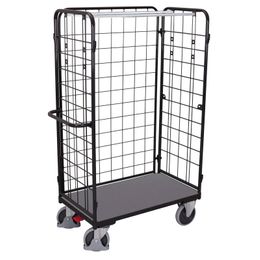 VARIOfit Paket-Dreiwandwagen hoch Typ XL + EasySTOP - Anthrazitgrau