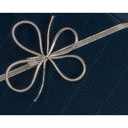 25 x Geschenkschleife aus Gummi Silber 59 cm
