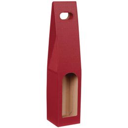 50 x Tragekarton f&uuml;r 1 Flasche 90 x 90 x 445 mm (bordeaux)