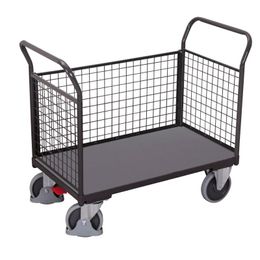 VARIOfit Drahtgitter Dreiwandwagen 500 kg Traglast Typ M + EasySTOP - Anthrazitgrau