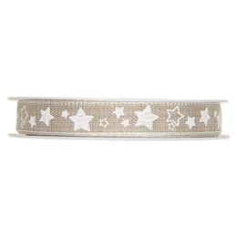 Geschenkband ''Sternchen'' Natur 15 mm x 15 m