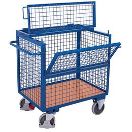VARIOfit Drahtgitter Kastenwagen mit Deckel Typ M + EasySTOP - Enzianblau