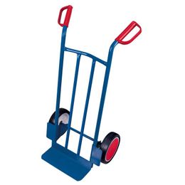 VARIOfit Stahlrohr-Sackkarre 620 x 460 x 1100 mm 250 kg Vollgummibereifung - Enzianblau