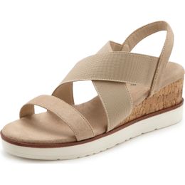 Lascana Damen Sandalette beige Gr&ouml;&szlig;e 37