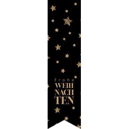Etikett "Frohe Weihnachten" in Schwarz 35 x 135 mm
