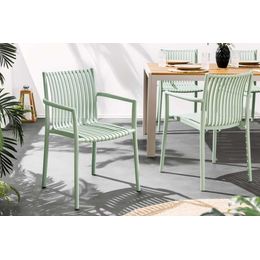 Riess Ambiente In- und Outdoor Stuhl STUDIO ITALIA salbei stapelbar wetterfest Gartenstuhl Riess-Ambiente Industrie & Loft Modern Skandinavisch
