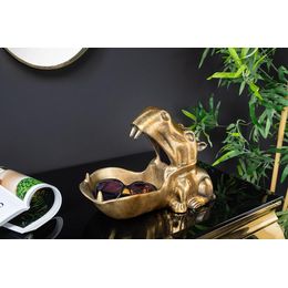 Riess Ambiente Handgearbeitete Deko Schale HIPPO 30cm messing gold Metall Aluminium Riess-Ambiente organisch Natur