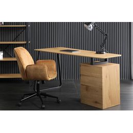 Riess Ambiente Industrial Schreibtisch STUDIO 160cm Eichenoptik mit 3 Schubladen Riess-Ambiente Industrie & Loft