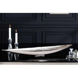 Riess Ambiente Handgearbeitete Deko Schale SILVER LEAF 80cm silber Aluminium Riess-Ambiente Industrie & Loft Modern