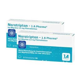 NARATRIPTAN-1A Pharma bei Migräne 2,5 mg Filmtabl. Set (2x2St) 2 St